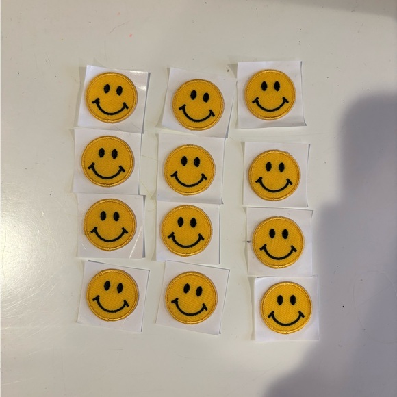 Art | Set Of 12 Yellow Smiley Face Small Patches | Poshmark